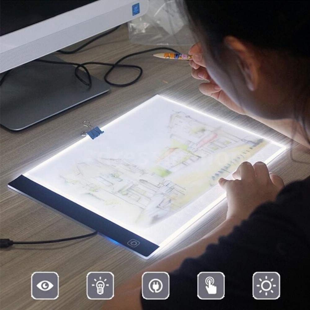 Portable A4/A5 Drawing Graphic Tablet LED Light Box Tracing Copy Board Painting Writing Tablet ...