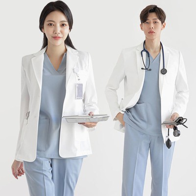 Doctor Work Clothes for Korean Version Men Women Laboratory Clothes ...