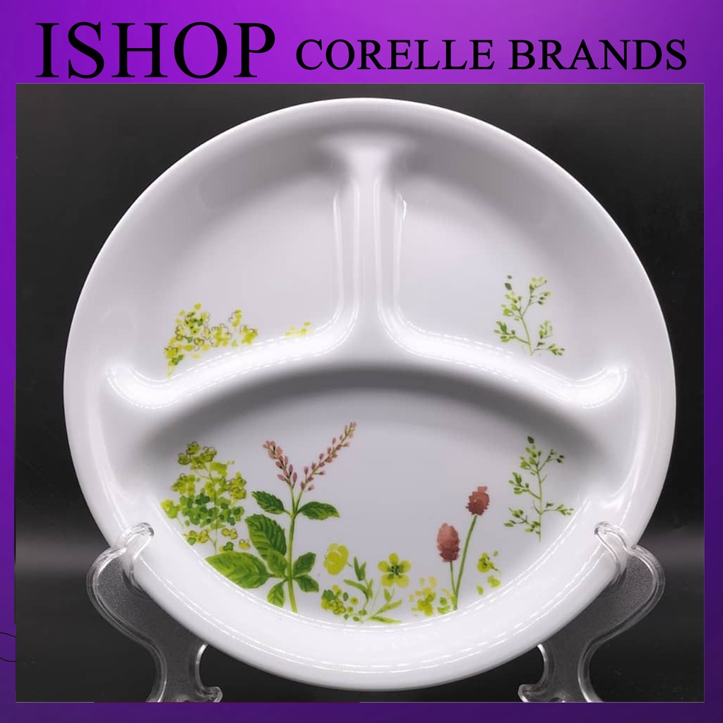 Corelle Loose 26cm Divided Dish Suku Suku Separuh/3 Portion Diet Plate ...