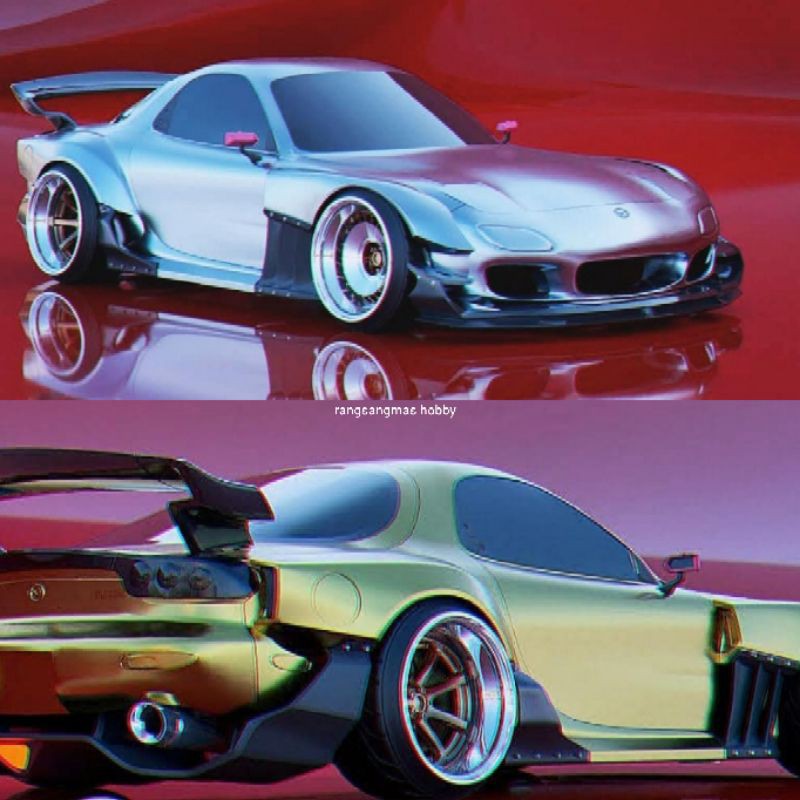 1/64 Resin Wide Body Kit For Mazda Rx-7 FD hot wheels diecast rx7 ...