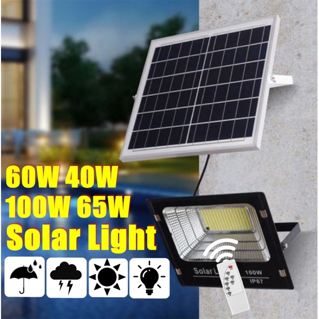 40W 60W 65W 100W LED Flood Light IP67 Waterproof Solar Panel with Solar ...