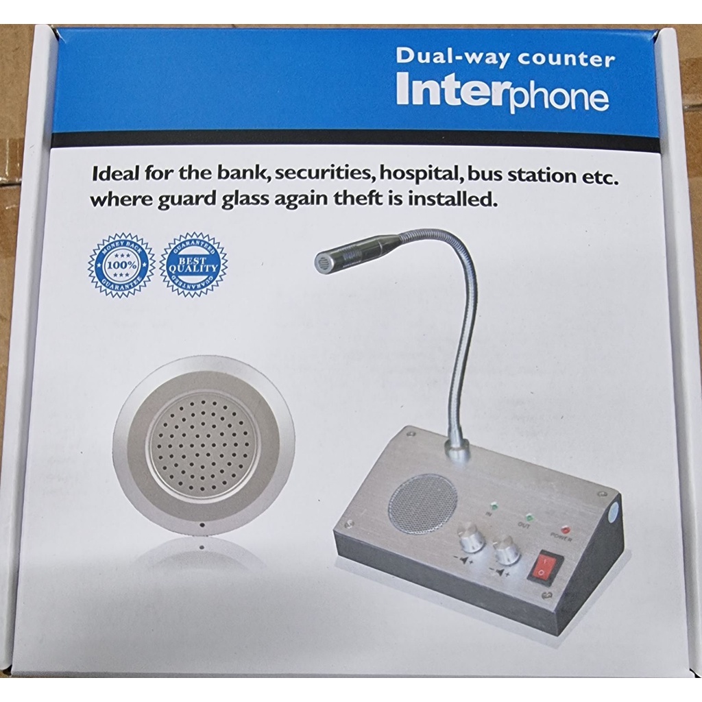Dual Way Window Counter Bank Intercom Interphone or interphone | Shopee ...