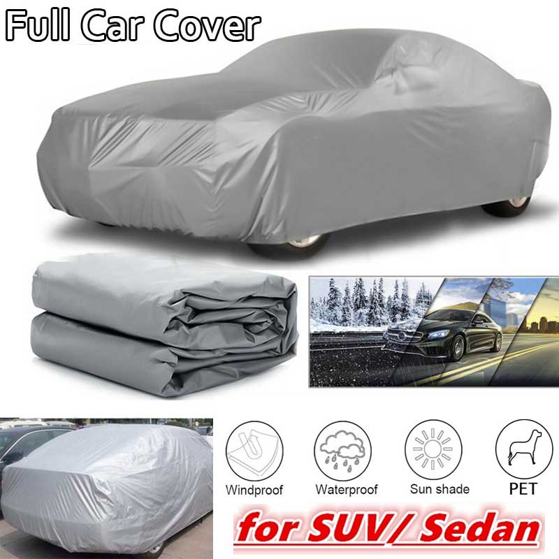 【Ship in 48h】Universal Full Car Cover Sunshade Cover Anti-Dust Wind ...