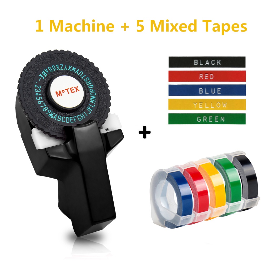 Original MOTEX E101 Label Maker with 5pcs 3D Embossing Tape 9mm Black ...