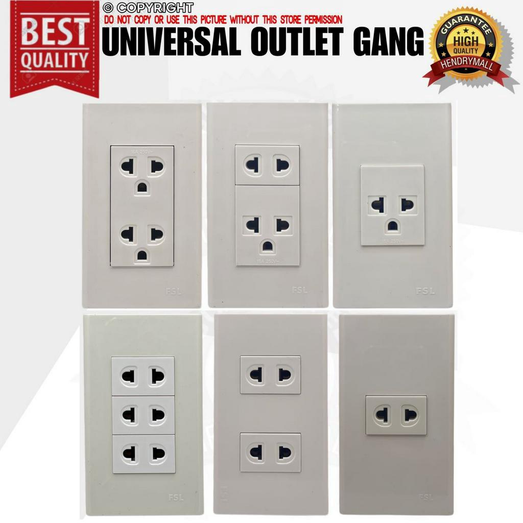 FSL UNIVERSAL OUTLET SET ( 1 GANG / 2 GANG / 3 GANG ) | Shopee Philippines