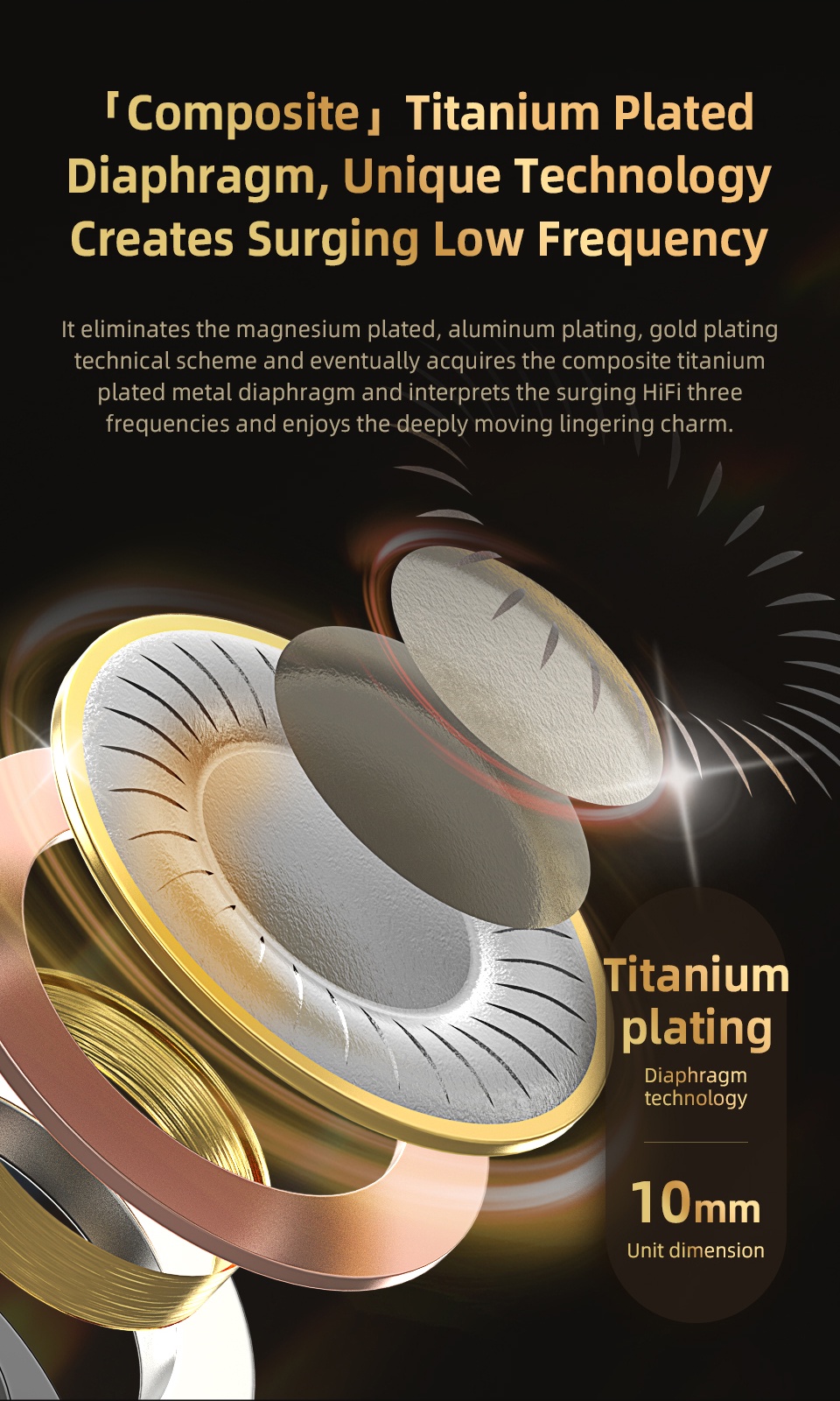 QKZ x HBB 10mm Titanium-Coated Diaphragm HiFi In Ear Earphones Semi ...
