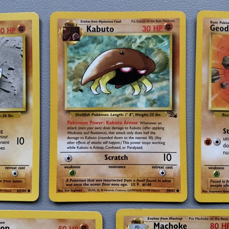 Vintage Pokemon TCG - Fighting Type Cards - Cubone Sandshrew Kabuto ...