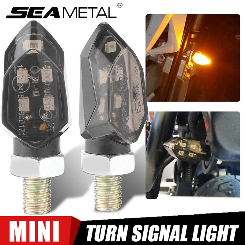 SEAMETAL Motorcycle Turn Signal Light Mini LED Signal Light for ...