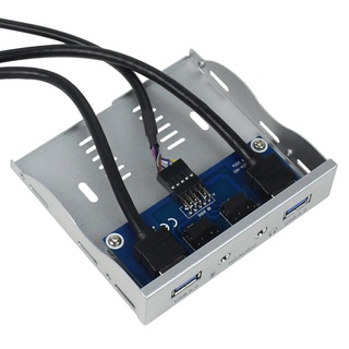 19Pin+9Pin 2 Port USB Hub USB 3.0 HD Audio Front Panel Combo Bracket ...