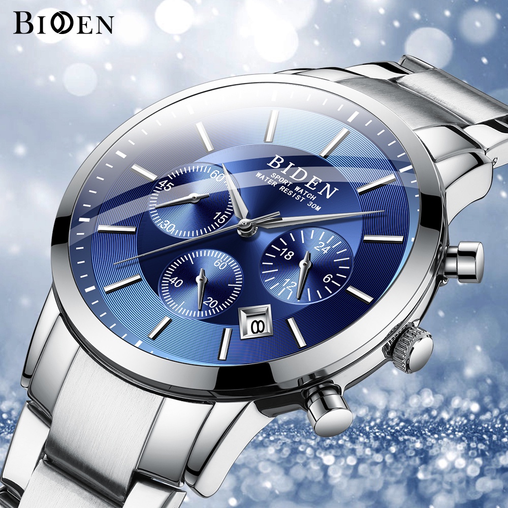 BIDEN Men Watch Fashion Business Automatic Date Waterproof Quartz ...