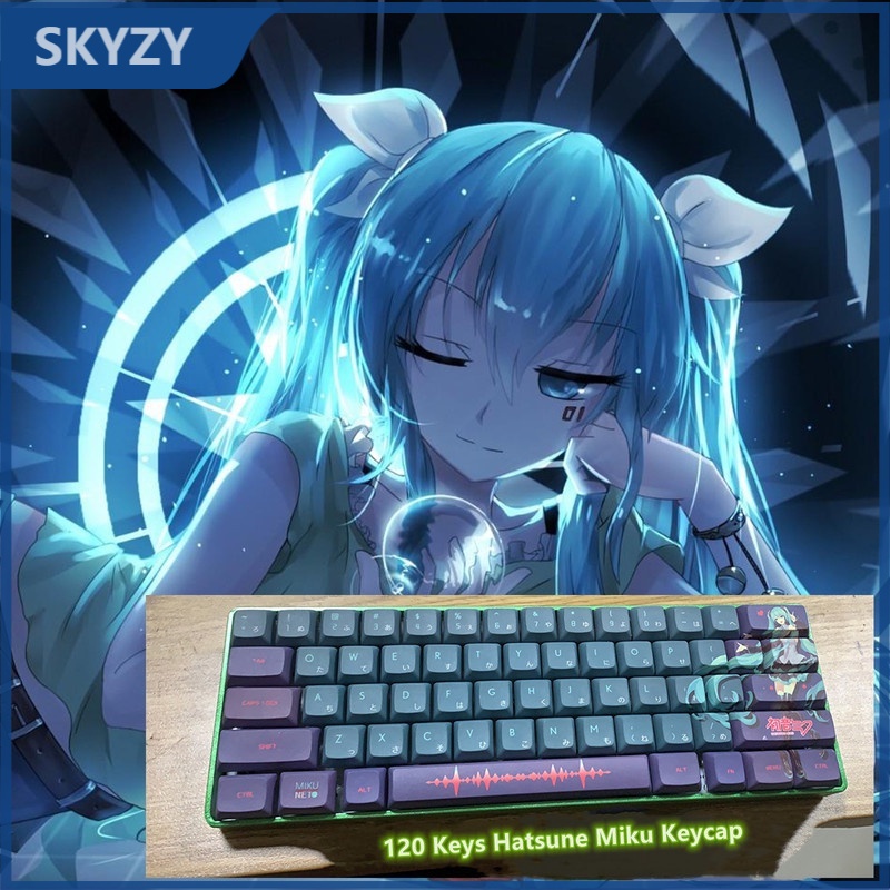 Hatsune Miku keycap XDA Profile Anime PBT five-sided Dye sublimation ...