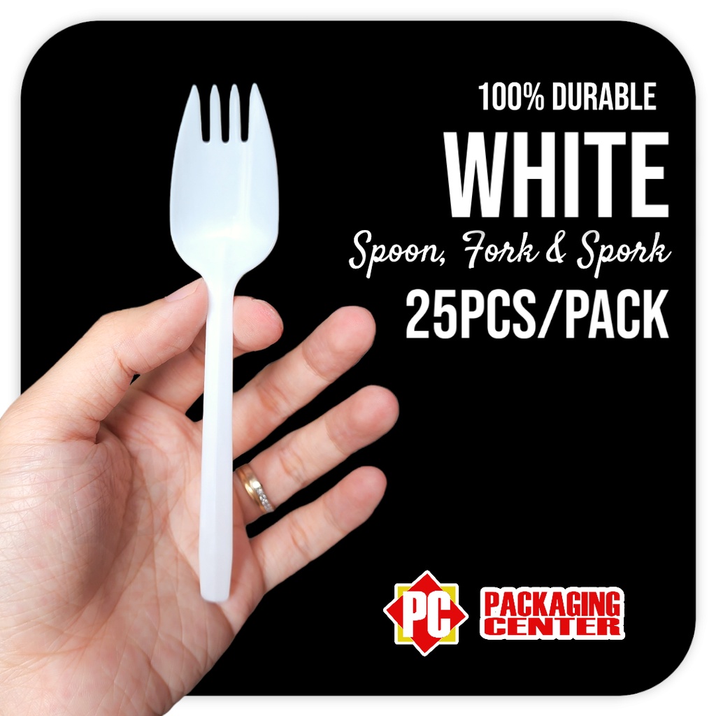 Disposable Spork by 25pcs per pack, Pc Packaging Center | Shopee ...