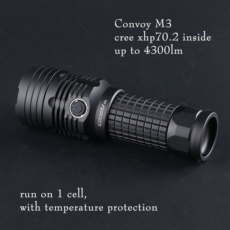 Convoy M3 Flashlight with cree xhp70.2 LED 4300lm Camping Hiking Light ...