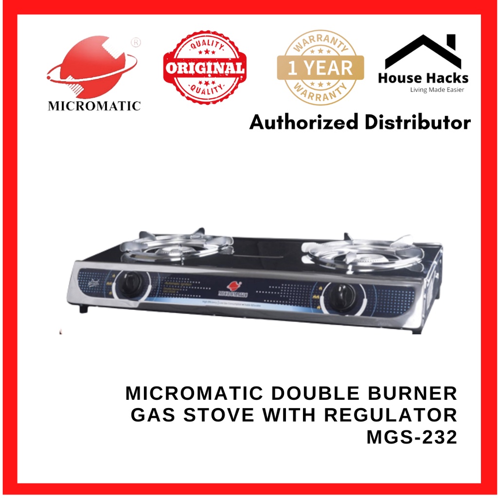 Micromatic MGS-232 Double Burner Gas Stove with Regulator (House Hacks ...
