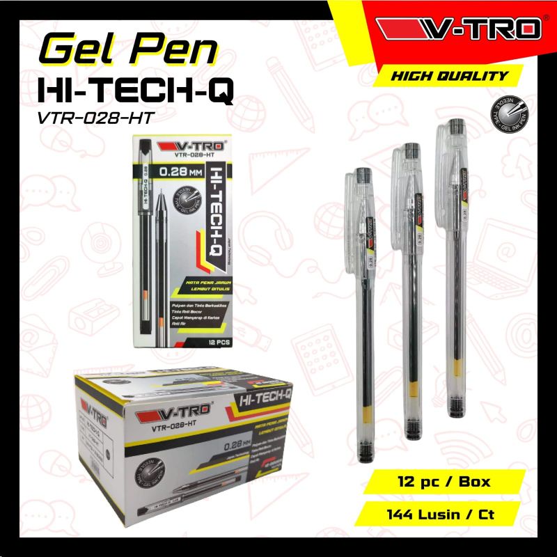 ALL STAR || V-tro Hi-tech Hitech Gel Pen V-one (1 dozen) Ballpoint Pens ...