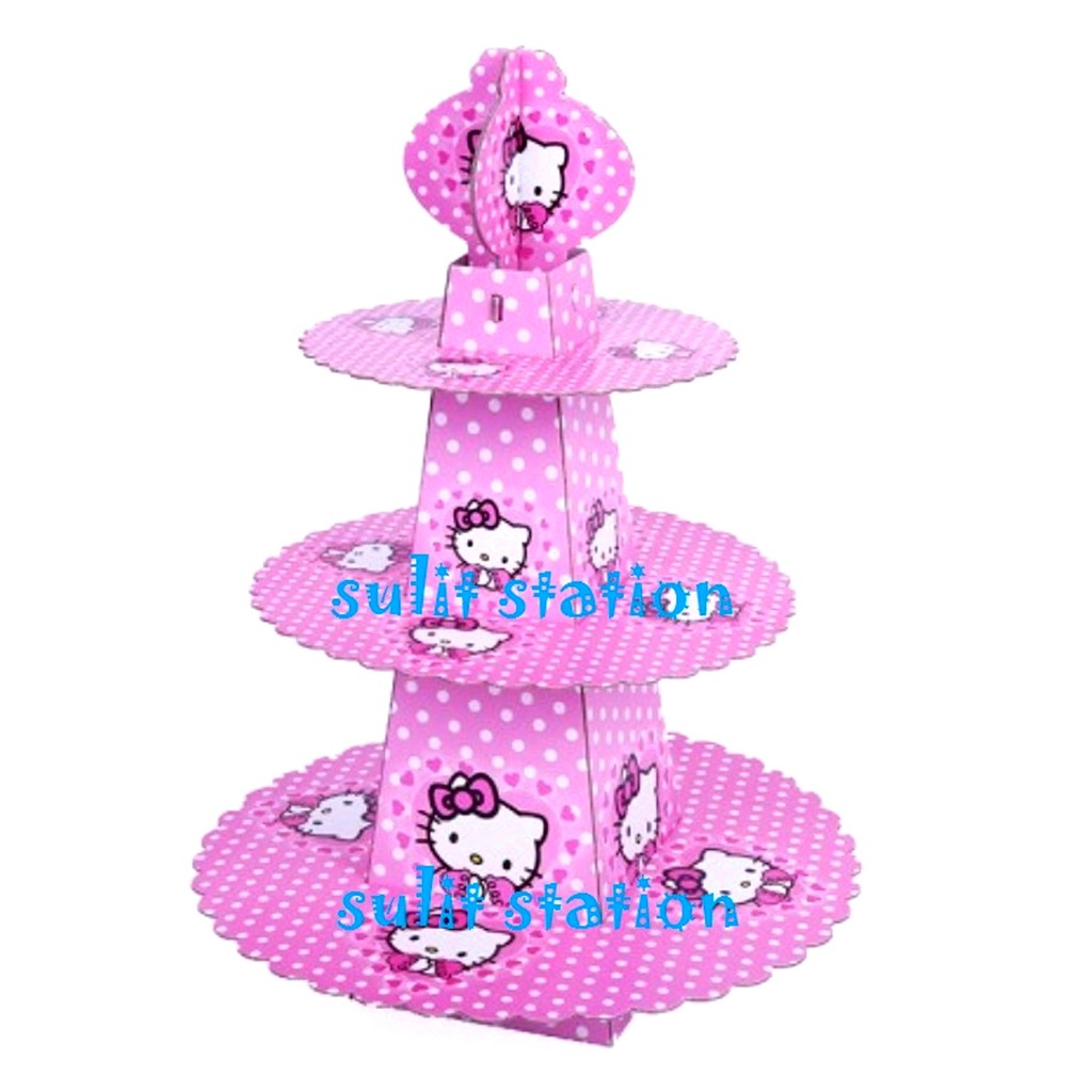 HELLO KITTY 3TIER LAYER CUPCAKE CUP CAKE DISPLAY STAND HOLDER party ...