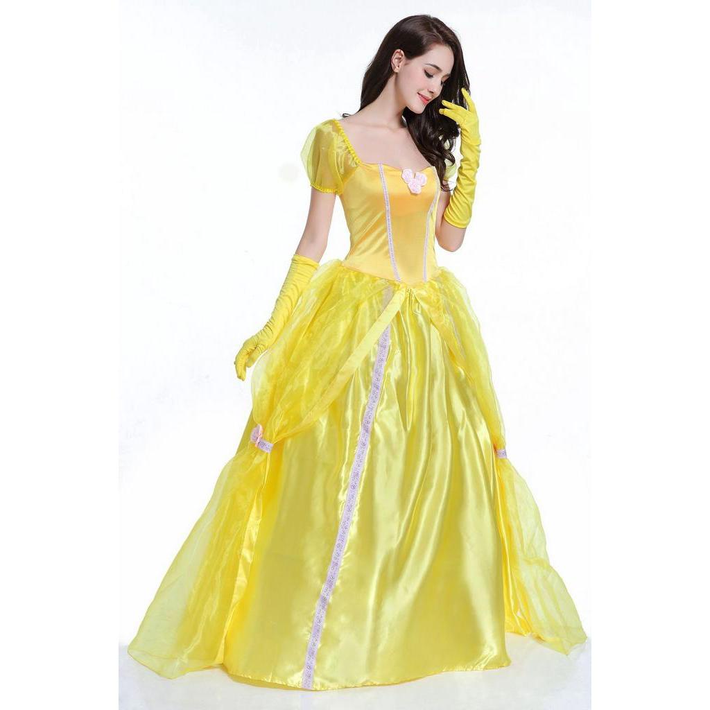 New Halloween Costume Real Beauty and Beast Princess Bell Set Dress ...