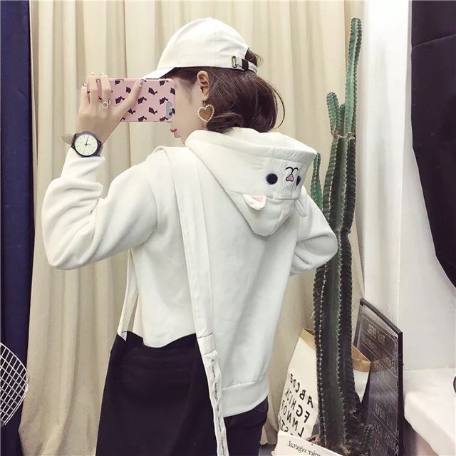 cat hooded jackets cotton fit to large | Shopee Philippines
