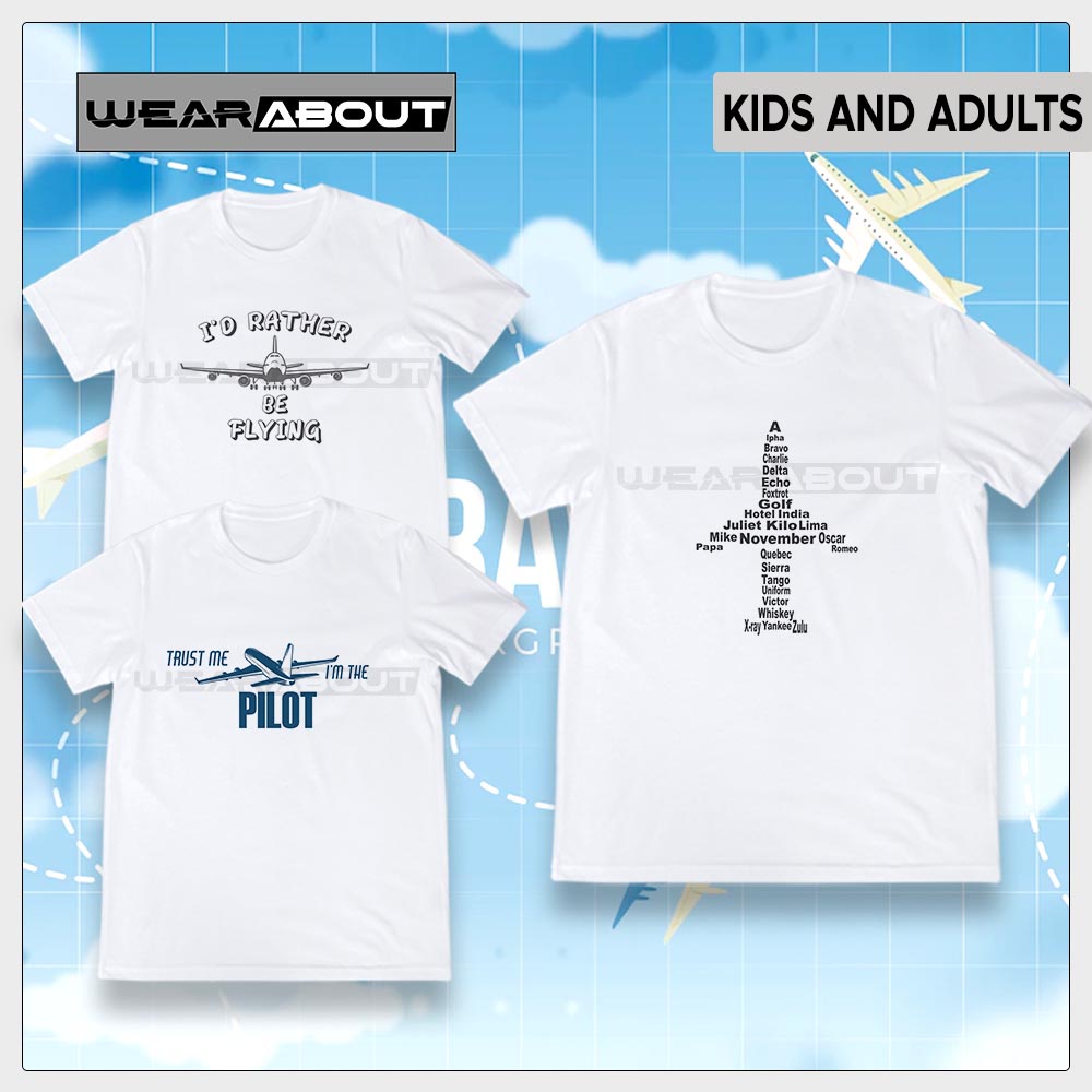WEARABOUT Pilot Inspired Tees for adults / Pilot shirts for kids ...