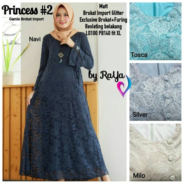 Maxy gamis brocade import brocade dress stretch PRINCESS 2 | Shopee ...