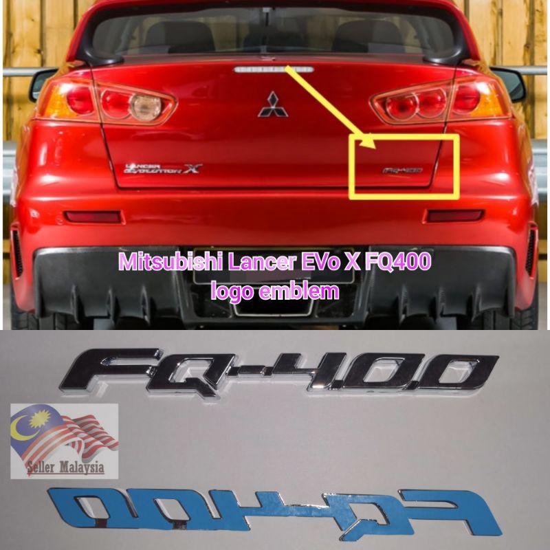 Mitsubishi Lancer EVo X FQ400 rear logo emblem Chrome trim | Shopee ...
