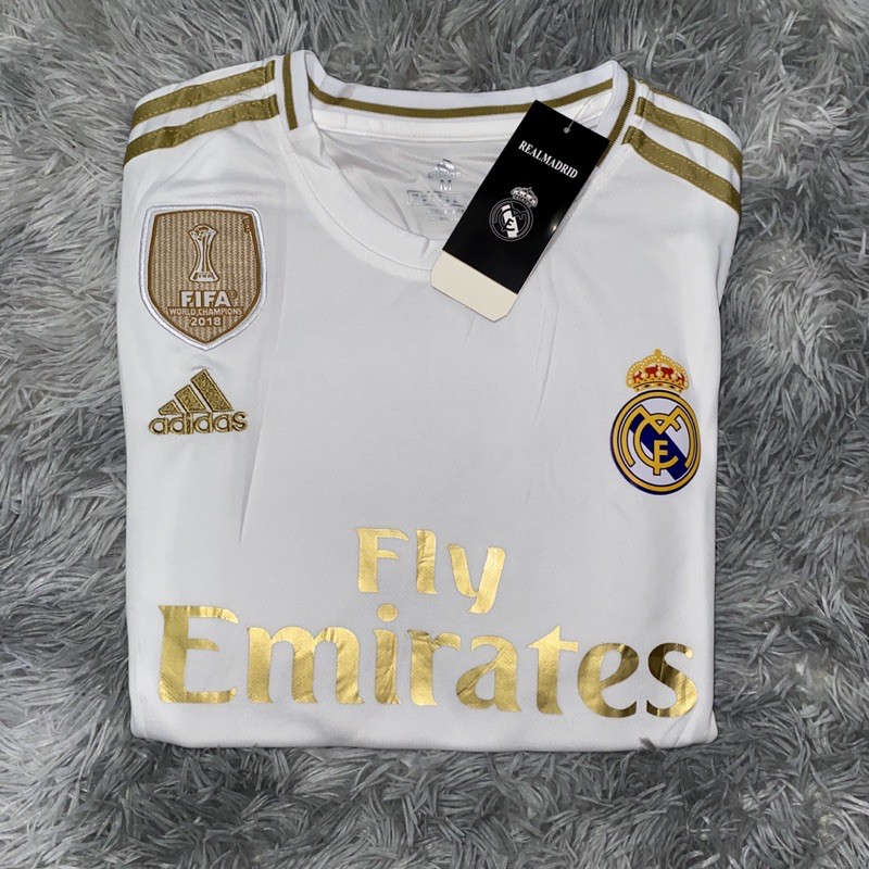 Football Jersey Fly Emirates White Gold | Shopee Philippines