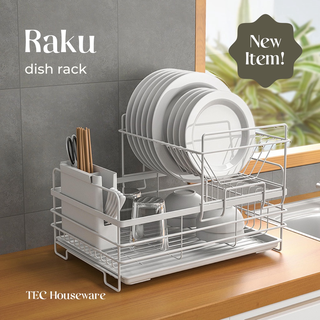 PERALATAN 【TEC】RAKU Nordic Style Multi-Level Dish Rack Kitchen Shelf ...
