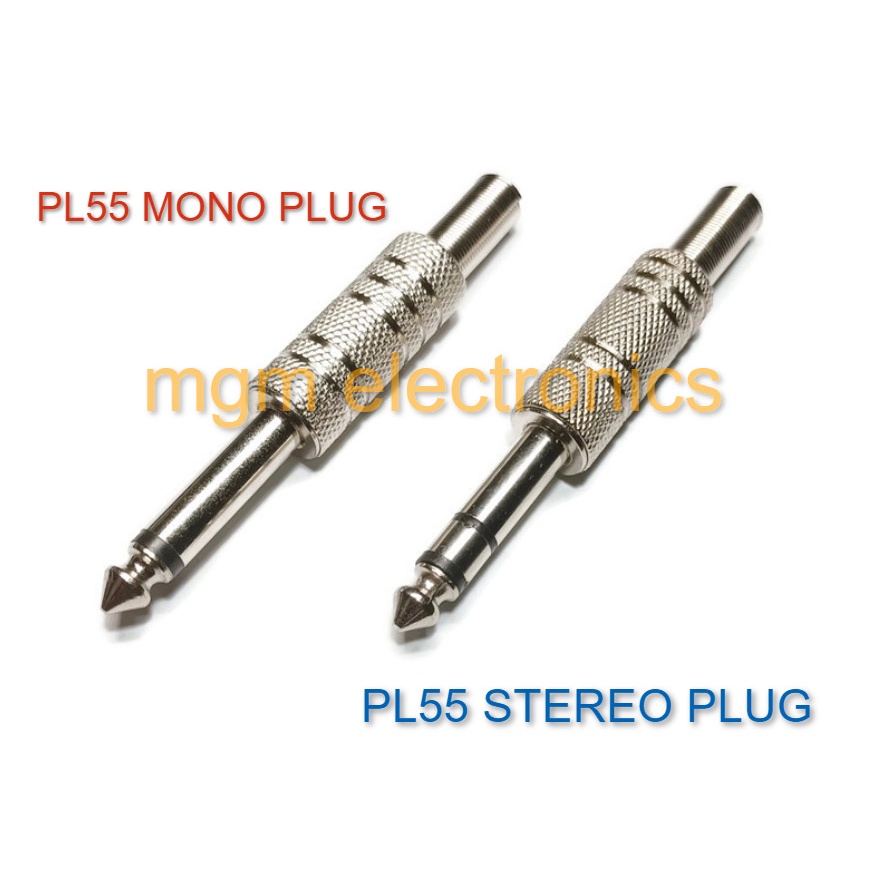 PL55 mono / stereo Plug metal with spring protector | Shopee Philippines