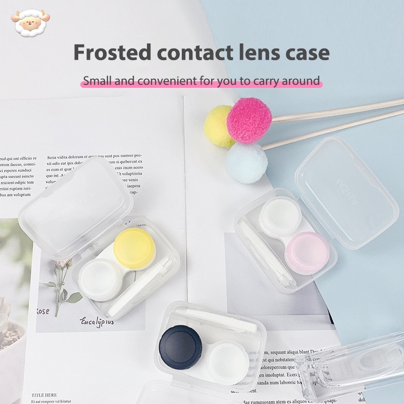 Contact Lens Case Simple Transparent Color Contact Double Care Storage ...