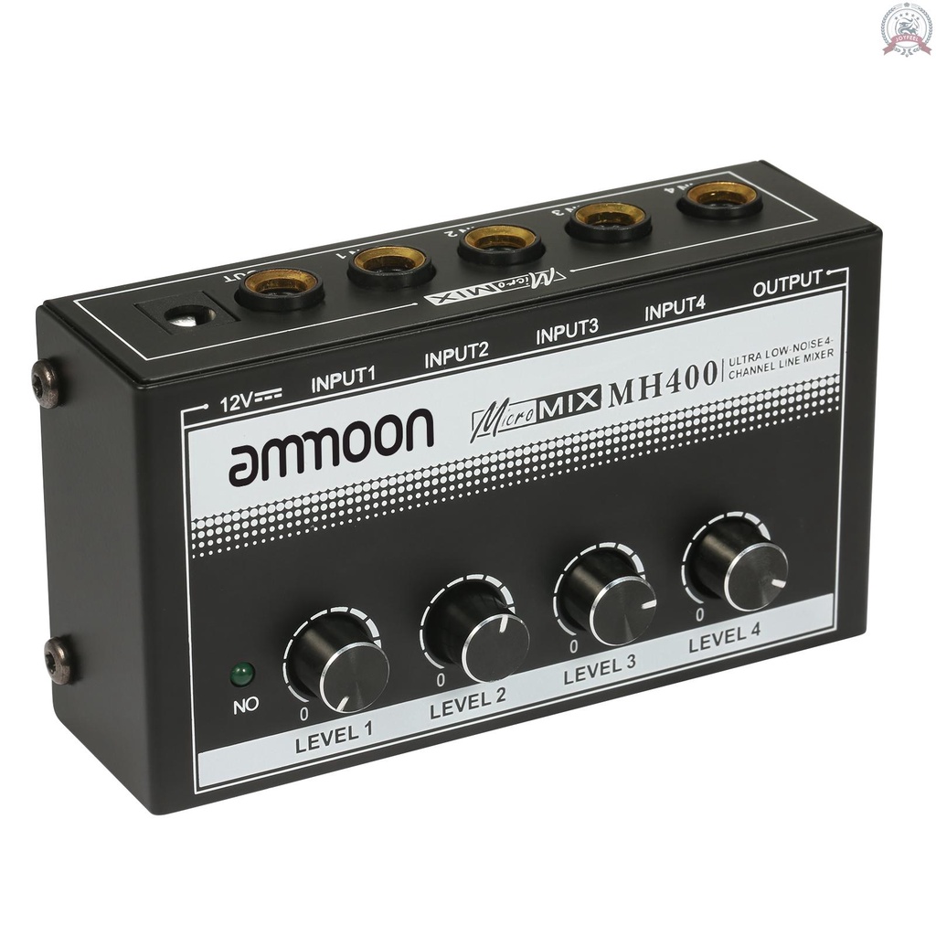 ammoon MH400 Ultra Low-Noise 4-Channel Line Mixer Mini Audio Mixer with ...