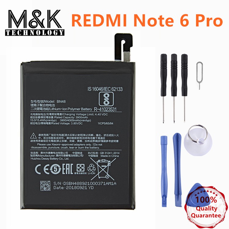 Battery BN48 BM4S BM52 BN53 BN54 BN56 For Redmi Note 6 Pro 9A NOTE9 PRO ...