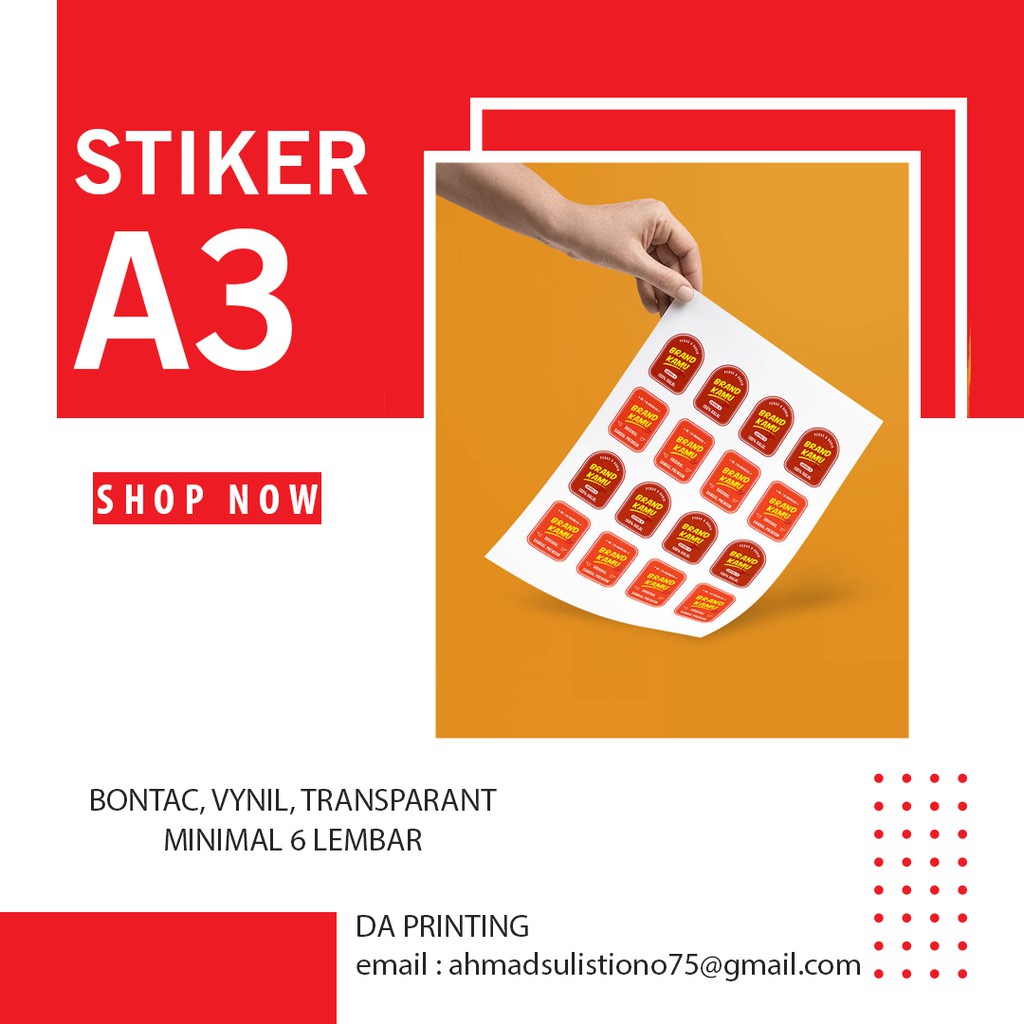 (Da PRINTING) Print Unit Sticker A3+ Surabaya | Shopee Philippines