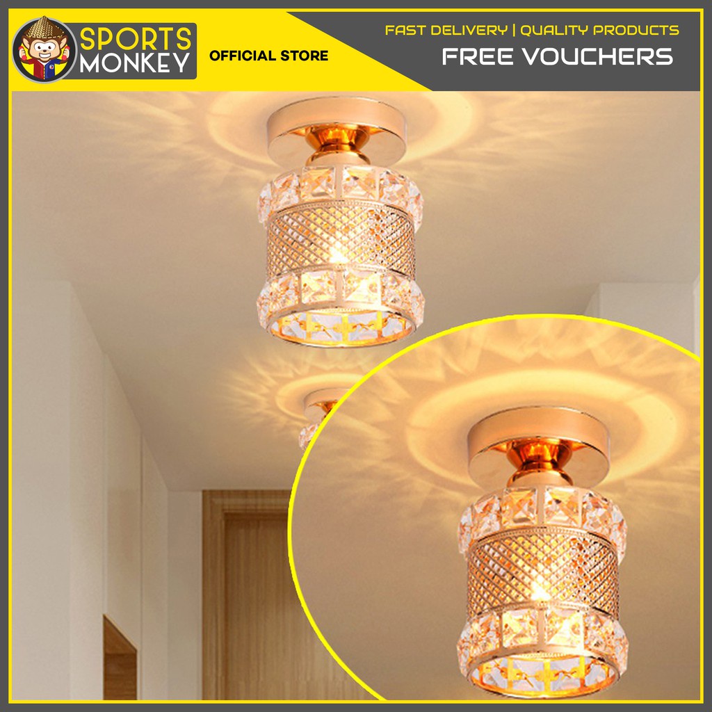 Crystal Gold Chandelier Ceiling Lamp | Decorative Crystal Shadow Effect ...