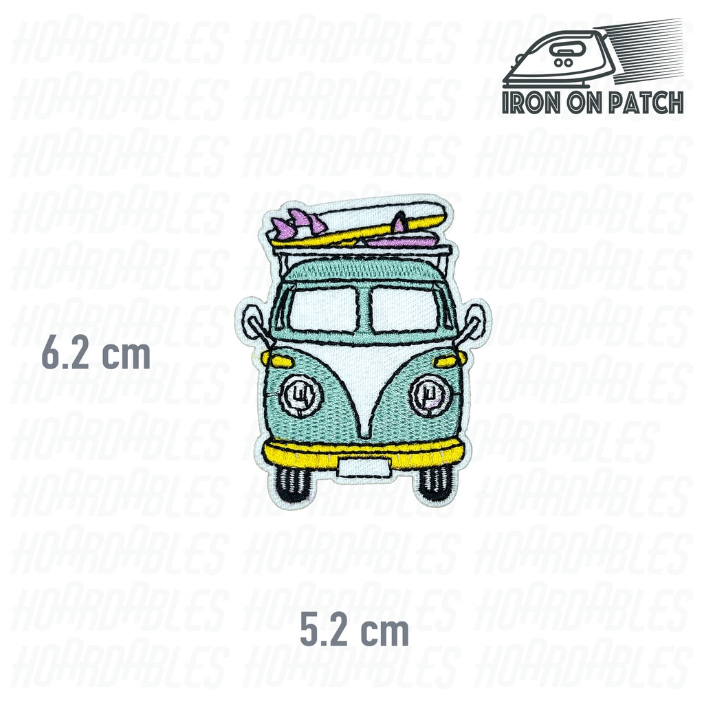 Surf Van Front View Bus Surfing Ride Travel Iron On Sew DIY Decor ...