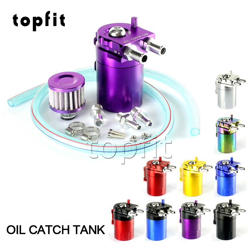 Universal Car Oil Catch Can Reservoir Tank with Air Filter Hose Cleaner ...