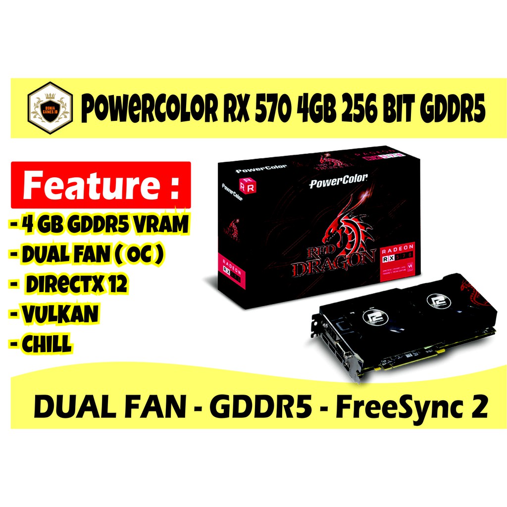 Vga Powercolor Rx 570 4gb Gddr5 256 Bit Red Dragon | Shopee Philippines