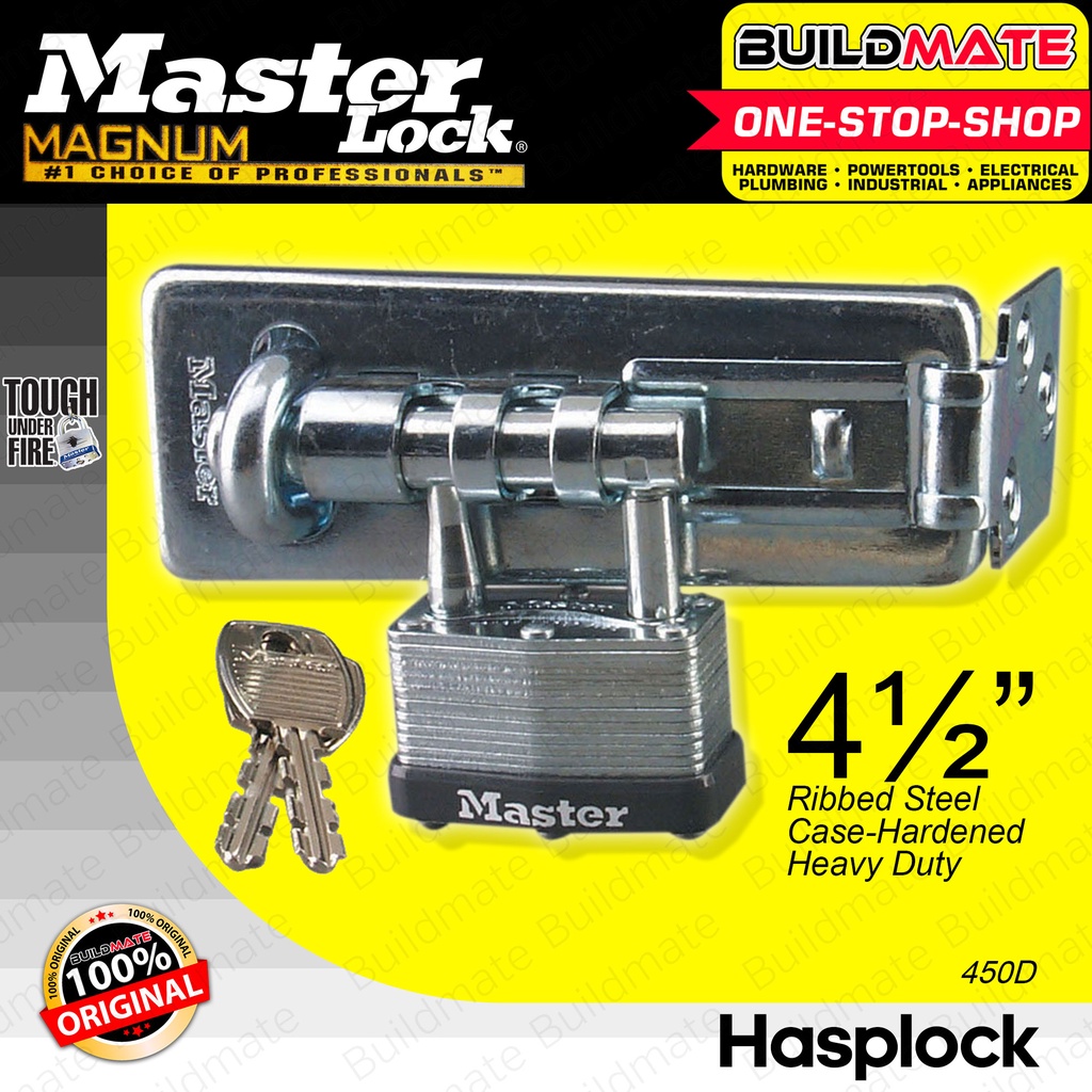 MASTER LOCK Hasplock Hasp Lock Ribbed Steel 4 1/2" #450D 100% ORIGINAL ...