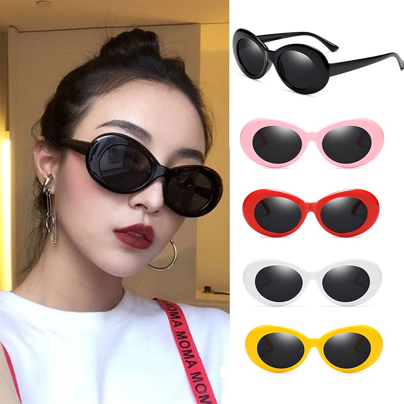 Rock Star Retro Clout Goggles Oval Round Pop Black Lenses Sunglasses ...