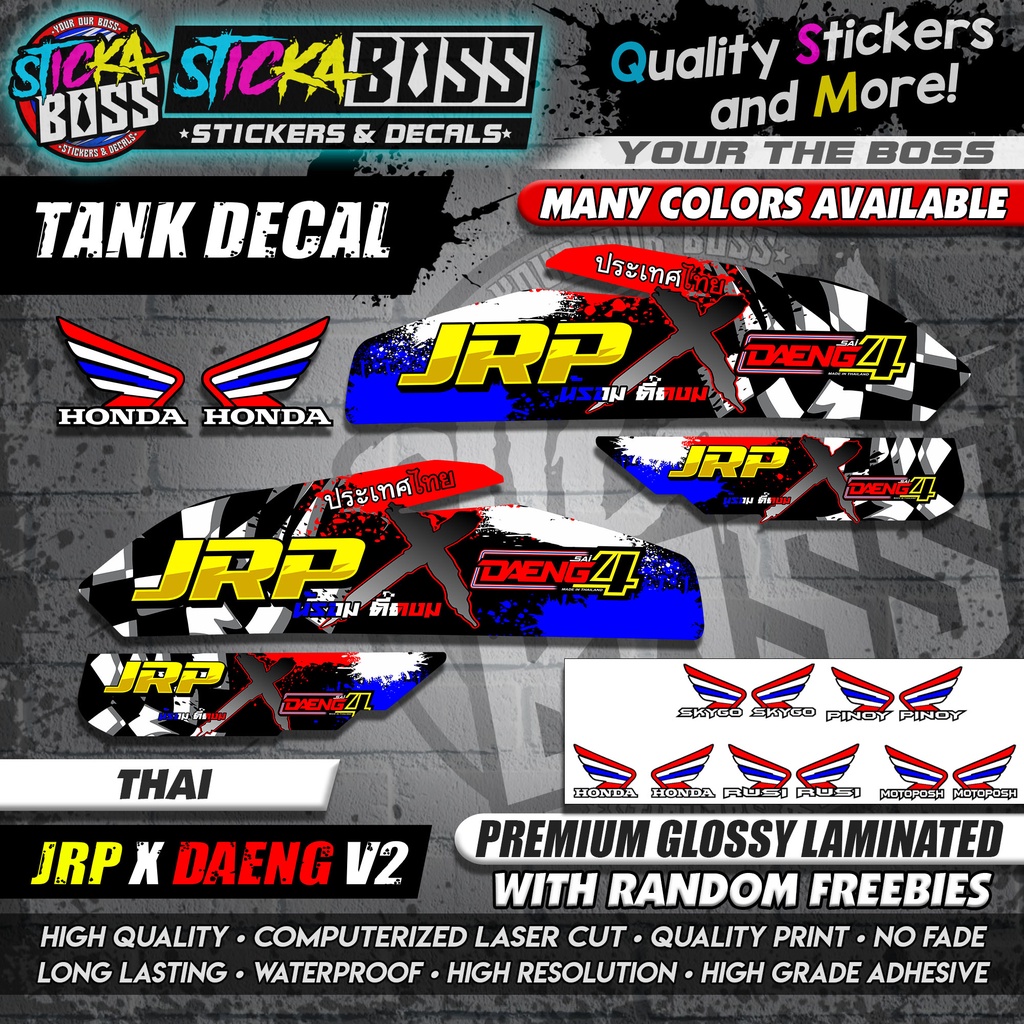 TMX / RUSI / PINOY / MOTOPOSH / SKYGO TANK DECALS STICKER ( JRP X DAENG ...