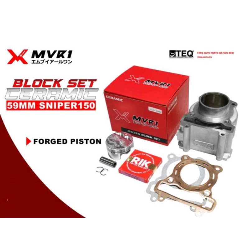 MVR1 BLOCK / CHROME BORE KIT 59MM W/ FORGED PISTON (FREE 1 BASE GASKET ...