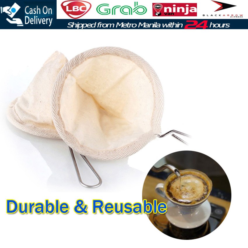 【Fast Delivery】Reusable Coffee Filter Bag Flannel Cloth Strainer ...