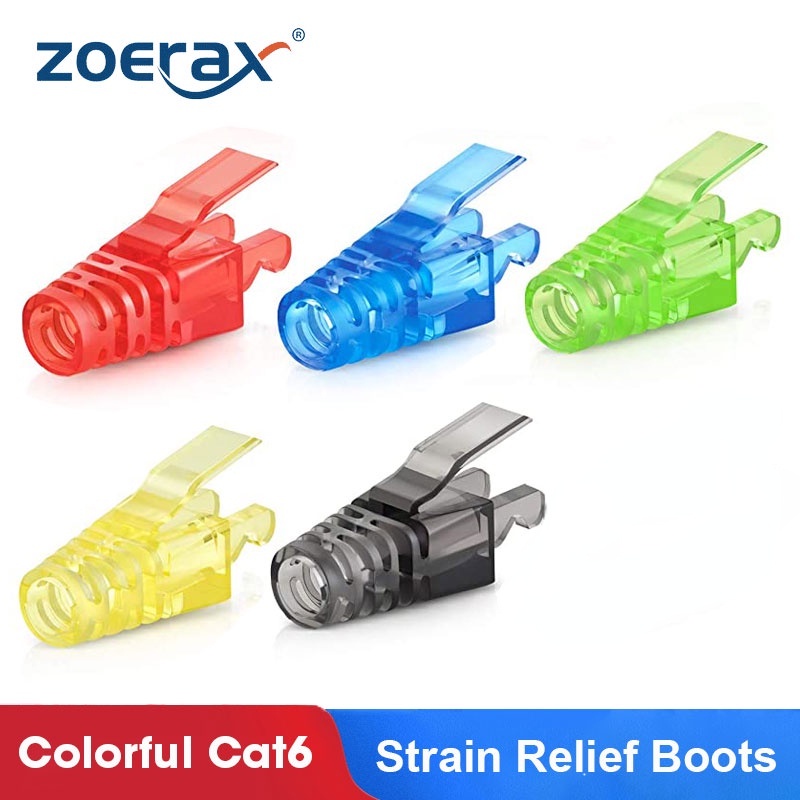 100pcs Colorful RJ45 CAT6 Strain Relief Boots Connector for Standard ...