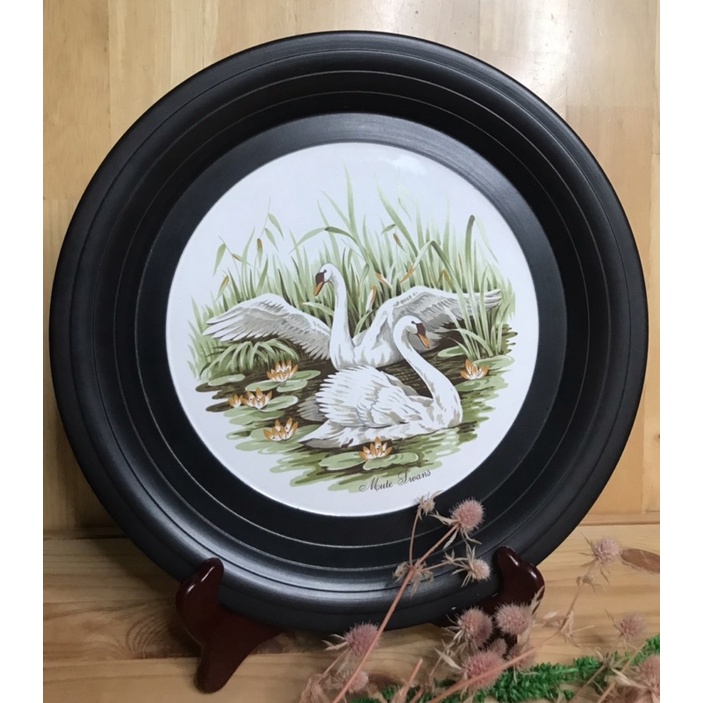 Stoneware swan deco plate | Shopee Philippines