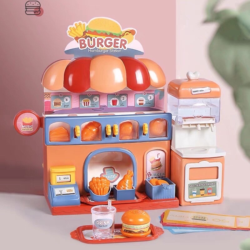 Burger Station Playset Pretend Play toys - Blue Elephant Ph | Shopee ...