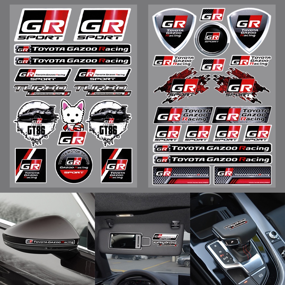 GR Sticker TOYOTA Reflective Car Exterior Automotive interior Decal ...