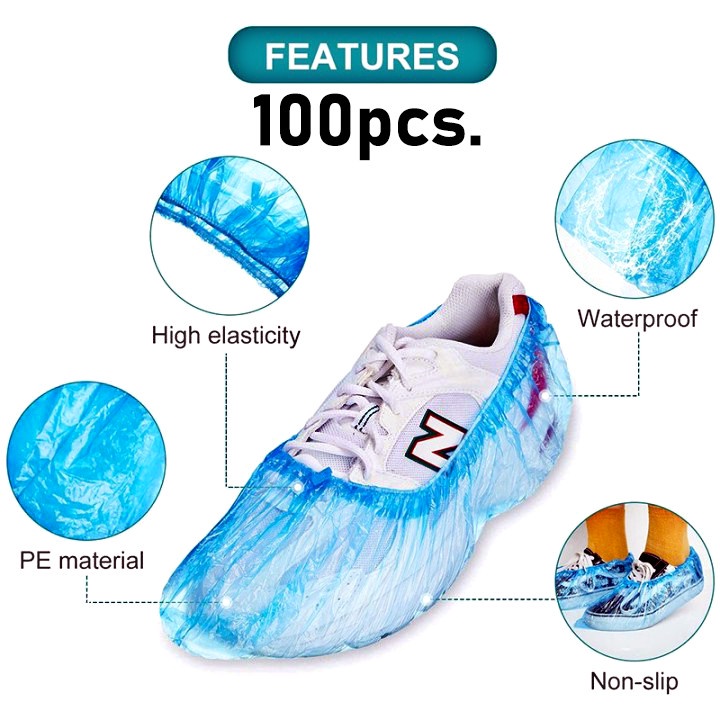 100Pcs Disposable Foot Shoe Sandals Boots Plastic Cover Outdoor Indoor ...