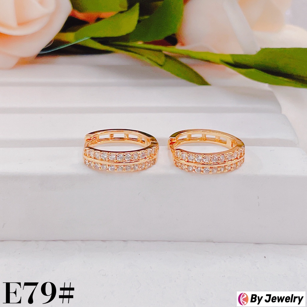[BY]Fashion gold plated Hoop Earrings Accessories For Women Free Box E79# | Shopee Philippines