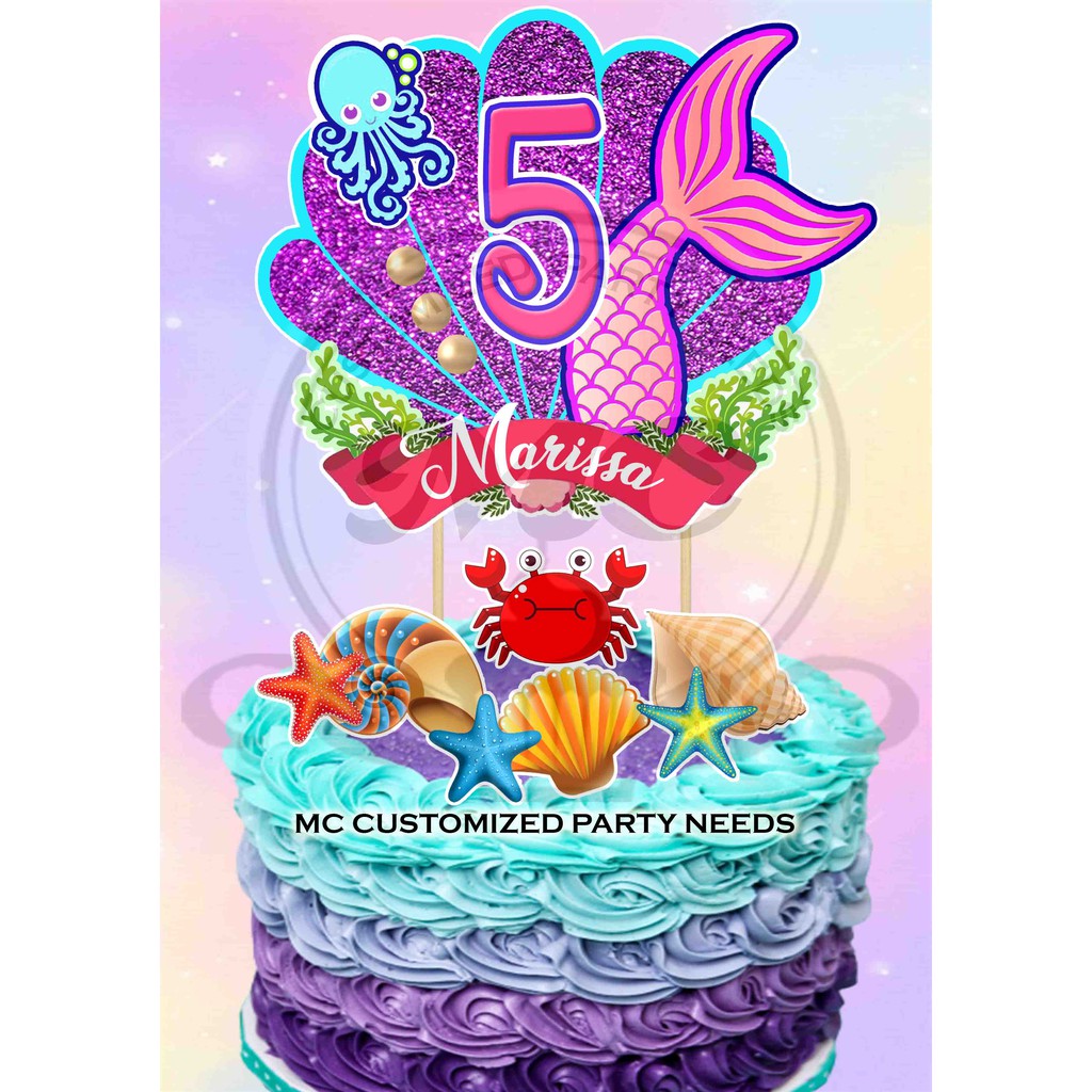 MERMAID THEME CAKE TOPPER (D1) | Shopee Philippines