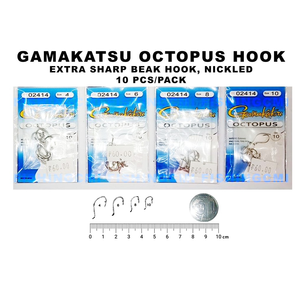 GAMAKATSU OCTOPUS HOOK extra sharp beak hook japan nickel quality ...