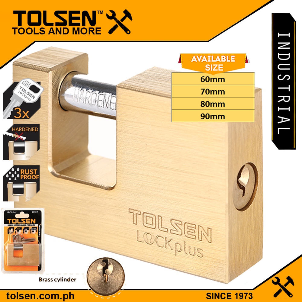 Tolsen Industrial Brass Shutter Padlock (60MM - 90MM) | Shopee Philippines